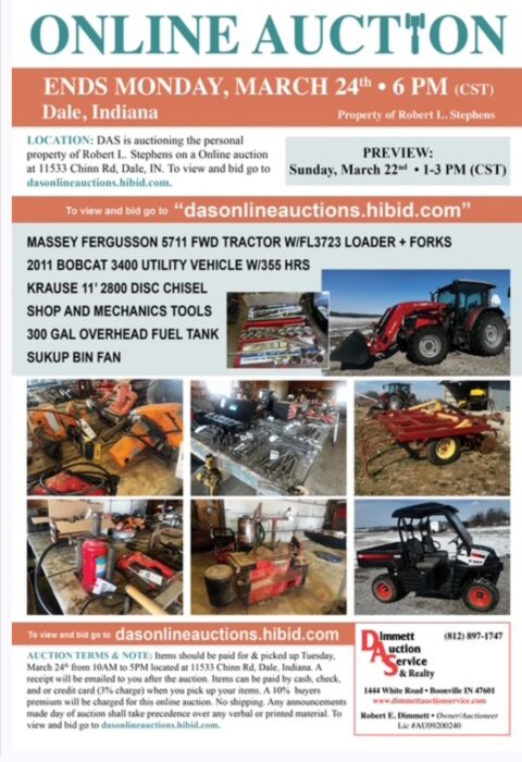 Upcoming Auctions | Dimmett Auction Service
